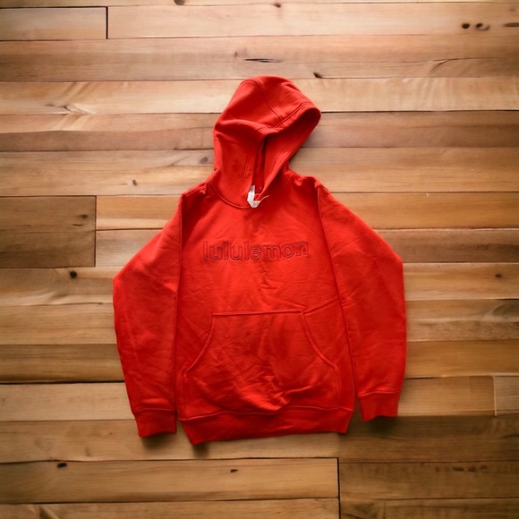 lululemon athletica | Sweaters | Lululemon Embroidered Logo Neon Orange ...